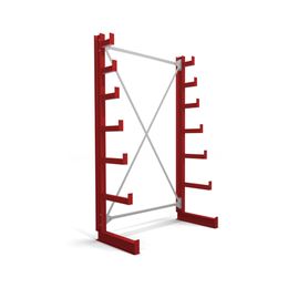 STIER Kragarmregal einseitig 1 Feld mit 6 absteigenden Ebenen 1300x2000x500mm feuerrot (905279)