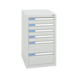Stumpf Schubladenschrank Serie ESTA, 6 Schubladen lichtgrau (4x100, 2x200mm) ; Stumpf Metall (7601507)