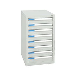 Stumpf Schubladenschrank Serie ESTA, 8 Schubladen lichtgrau (8x100mm) ; Stumpf Metall (7601107)