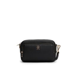 Umh&auml;ngetasche Tommy Hilfiger "TH ICON CAMERA BAG", Damen, Gr. B/H/T: 20,5cm x 12cm x 5,5cm, schwarz, Taschen Umh&auml;ngetasche, Damen Schultertasche, Minibag mit TH-Logoemblem