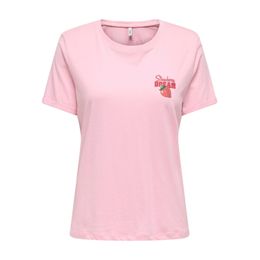 T-Shirt Only "ONLKITA S/S DRINKS TOP BOX JRS", Damen, Gr. L, romance rose print:dacey dream back, Jersey, Obermaterial: 100% Baumwolle, bedruckt, regular fit normal, Rundhals, Shirts T-Shirt, Baumwolle, regular fit, Rundhals
