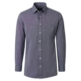 Leinenhemd Casamoda "Casamoda Leinenhemd uni", Herren, Gr. M, Normalgr&ouml;&szlig;en, dunkelblau, 70% Baumwolle, 30% Leinen, unifarben, comfort fit, Hemden