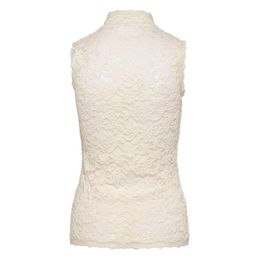 Spitzentop rosemunde "Delicia lace top", Damen, Gr. L, wollwei&szlig;, Obermaterial: 50% Baumwolle, 48% Polyamid, 2% Elasthan, Tops Spitzentop, aus elastischer Baumwollspitze mit Stehkragen und Knopfleiste