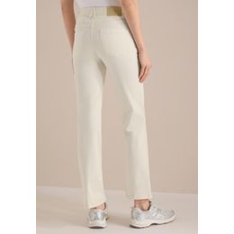 Comfort-fit-Jeans Cecil, Damen, Gr. 28, L&auml;nge 28, pearl beige, Jeans, 78% Baumwolle, 21% Polyester, 1% Elasthan, unifarben, lang, Jeans, High Waist