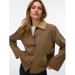 V&eacute;ro Moda Langjacke VERO MODA "VMCHELSEAFIA SHORT JACKET BOO", Damen, Gr. S, cub detail:kelp, Web, Obermaterial: 100% Polyester, unifarben, comfort fit lang, Jacken Langjacke, mit Kontrastdetails