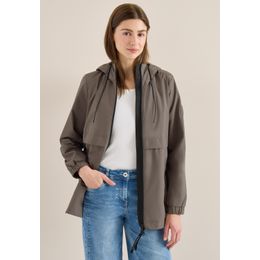 Kurzjacke Cecil, Damen, Gr. M (40), mocha taupe, Stoff, Obermaterial: 100% Polyester; Futter: 100% Polyester, unifarben, comfort fit normal, ohne Ausschnitt, elastischer Bund, Jacken Kurzjacke, mit Kapuze