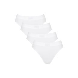 Slip Sloggi "Slip Double Comfort Tai 4P 4er Pack", Damen, Gr. L, wei&szlig;, Obermaterial: 93% Baumwolle CO. 7% Elasthan EL., Unterhosen Slip