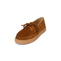 Marc O'Polo Bootsschuh MARC O'POLO "aus weichem Veloursleder", Damen, Gr. 42, cognac, Obermaterial: 100% Leder (Rind), unifarben, Schuhe Bootsschuh