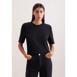 T-Shirt Seidensticker, Damen, Gr. L, schwarz, 100% Baumwolle, unifarben, regular fit, Rundhals, Shirts T-Shirt, 1/2 Rundhals Uni