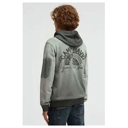 Kapuzensweatjacke CAMP DAVID, Herren, Gr. 3XL, dusty gr&uuml;n, Material: 100% Baumwolle, bestickt, relaxed fit normal, hoch geschlossener Ausschnitt, eingesetzt Rippb&uuml;ndchen, Sweatjacken, mit &Auml;rmeltasche