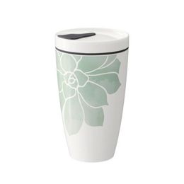 like.Villeroy & Boch Coffee-To-Go-Becher TO GO, TO Stay, Wei&szlig;, Beige, Keramik, Bl&auml;tter, 0,35 L, Kaffee & Tee, Tassen, Thermobecher
