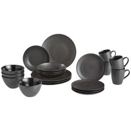 Ritzenhoff Breker Kombiservice Kitwe, Schwarz, Keramik, 20-teilig, Uni, 400 ml,550 ml, Lfgb, Essen & Trinken, Geschirr, Geschirr-Sets, Kombiservice