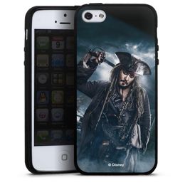 DeinDesign iPhone SE (2016-2019) Handy Silikon H&uuml;lle Case schwarz Handyh&uuml;lle Captain Jack Sparrow Fluch Der Karibik Official Licensed Product