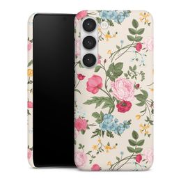 DeinDesign Galaxy S23 Handy Premium Case Smartphone Handyh&uuml;lle Schutzh&uuml;lle gl&auml;nzend Flowers Ornament Vintage Premium Case