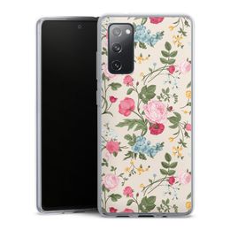 DeinDesign Galaxy S20 FE 5G Handy Silikon H&uuml;lle Case transparent Handyh&uuml;lle Flowers Vintage Ornament Silikon Case