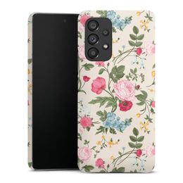 DeinDesign Galaxy A53 5G Handy Premium Case Smartphone Handyh&uuml;lle Schutzh&uuml;lle gl&auml;nzend Flowers Vintage Ornament Premium Case