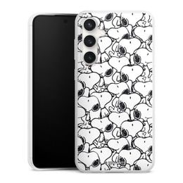 DeinDesign Galaxy S23 FE Handy Slim Case Silikon Handyh&uuml;lle transparent H&uuml;lle extra d&uuml;nn Peanuts Snoopy Muster Silikon Slim Case