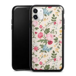 DeinDesign iPhone 11 Handy Silikon H&uuml;lle Case schwarz Handyh&uuml;lle Ornament Flowers Vintage