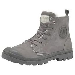 Winterboots Palladium "PAMPA HI ZIP WL W", Damen, Gr. 37, schwarz (cloudburst, charcoal, gray), Leder, Schuhe Winterboots, Winterschuhe, Schn&uuml;rboots, Winterstiefel, Snowboots, gef&uuml;ttert