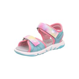 Superfit Sandale 'PEBBLES' M&auml;dchen Gr&ouml;&szlig;e 26 t&uuml;rkis / gelb / pink / hellpink