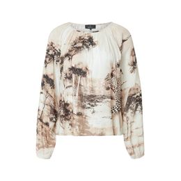 monari Bluse Damen Gr&ouml;&szlig;e M beige / dunkelbraun / wollwei&szlig;