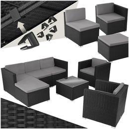 TecTake&reg; Rattan Lounge, f&uuml;r 5 bis 6 Personen, UV-best&auml;ndig, variabel aufstellbar