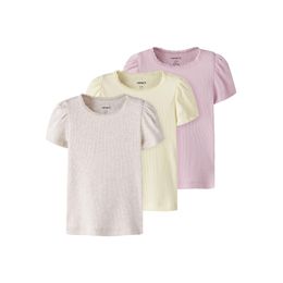 name it T-Shirt M&auml;dchen Gr&ouml;&szlig;e 92 hellbeige / pastellgelb / ros&eacute;
