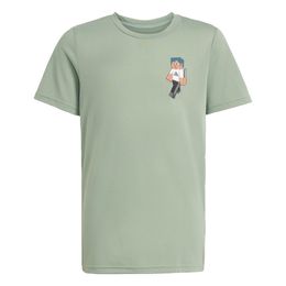 adidas Sportswear Funktionsshirt 'Minecraft' Jungen Gr&ouml;&szlig;e 128 beige / pastellgr&uuml;n / schwarz / wei&szlig;