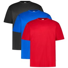 Gro&szlig;e Gr&ouml;&szlig;en Pfundskerl 3er-Pack Basic-T-Shirt, Rundhals Farbe schwarz/royalblau Gr&ouml;&szlig;e: 5XL