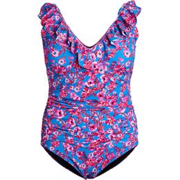 Swim By Zizzi Badeanzug 'Kitrin' Damen Gr&ouml;&szlig;e 7XL azur / pink / rot / wei&szlig;