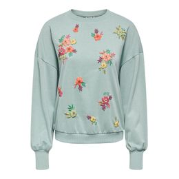 Only Sweatshirt 'ONLBrooke' female size L Blue / Yellow / Pastel green / Rose