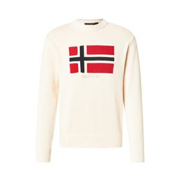 Napapijri Pullover 'D-MURA C' Herren Gr&ouml;&szlig;e M beige / rot / schwarz