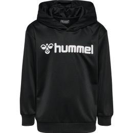 Kapuzensweatshirt Hummel "HMLLOGO HOODIE KIDS", M&auml;dchen, Gr. 152, schwarz, Obermaterial: 100% Polyester, Sweatshirts, f&uuml;r Kinder