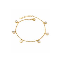 Pure Schmuck Fu&szlig;schmuck 'Ocean Glow' Damen Gr&ouml;&szlig;e 21 + 5 cm extension gold