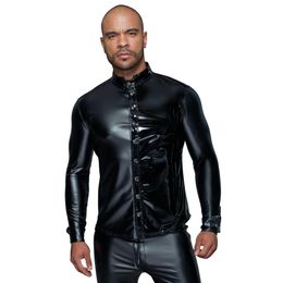 Noir Handmade Shirt 'Wetlook-Hemd H064' Damen Gr&ouml;&szlig;e L schwarz