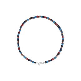 Kuzzoi Kette 'Boho' Herren Gr&ouml;&szlig;e 50 blau / nachtblau / rot / silber