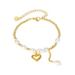 Firetti Armband Damen Gr&ouml;&szlig;e One Size gold / perlwei&szlig;
