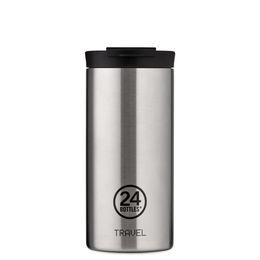 24Bottles Trinkbecher 'Travel Tumbler Basic' Herren Gr&ouml;&szlig;e One Size schwarz / silber