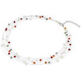 Valero Pearls Kette Damen Gr&ouml;&szlig;e One Size rot / silber / wei&szlig;