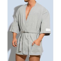 Bimoni Bademantel kurz Herren Gr&ouml;&szlig;e M/L grau