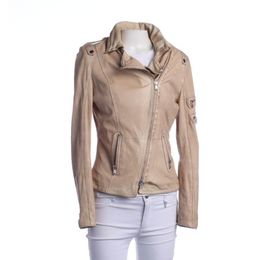 Schyia Lederjacke / Ledermantel Damen Gr&ouml;&szlig;e S creme