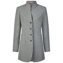 WHITE LABEL Blazer Stehkragen-Longjacke in Strickoptik, L&auml;nge Gr. 38: ca.80 cm Damen Gr&ouml;&szlig;e 44 grau