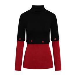 Tooche Pullover Damen Gr&ouml;&szlig;e L rot / schwarz