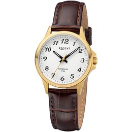 Regent Uhren Regent Analoguhr Damen Gr&ouml;&szlig;e One Size braun / gold / wei&szlig;