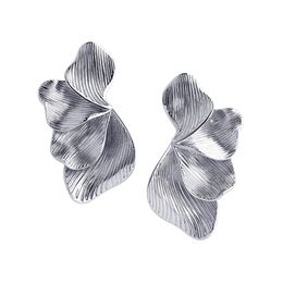 Classyandfabulous Jewelry Ohrringe 'Oversize Ginkgo Leaf' Damen Gr&ouml;&szlig;e One Size silber