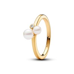Pandora Ring Damen Gr&ouml;&szlig;e 50/60 gold / transparent / perlwei&szlig;