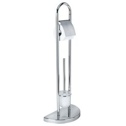 Wenko WC-Garnitur Herren Gr&ouml;&szlig;e B: 33cm x H: 84cm x T: 18cm silber