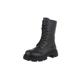 Ital-Design Schn&uuml;rstiefelette Damen Gr&ouml;&szlig;e 42 schwarz Winterschuhe