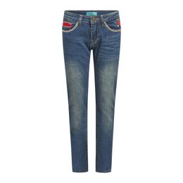 Tooche Jeans 'Teddy' Damen Gr&ouml;&szlig;e 25/26 beige / blue denim / rot
