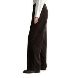 Marc O'Polo Damen Chinohose "mit l&auml;ssiger Bubble-Struktur"schwarz espresso, Gr. XXL, MARC O'POLO DENIM, unifarben, Cord, Obermaterial: 100% Baumwolle, Hosen